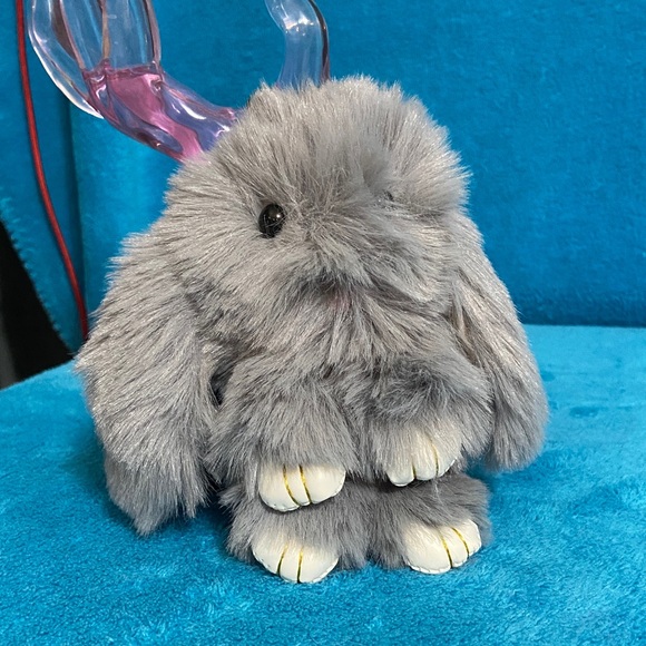 Accessories | Plush Gray Bunny Keychain | Poshmark
